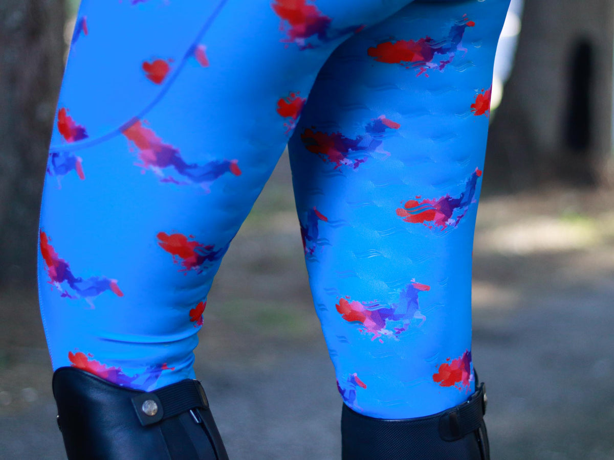 OCEAN BLUE COLORED TIGHTS (LADIES & KIDS) – HorseandRiderSA